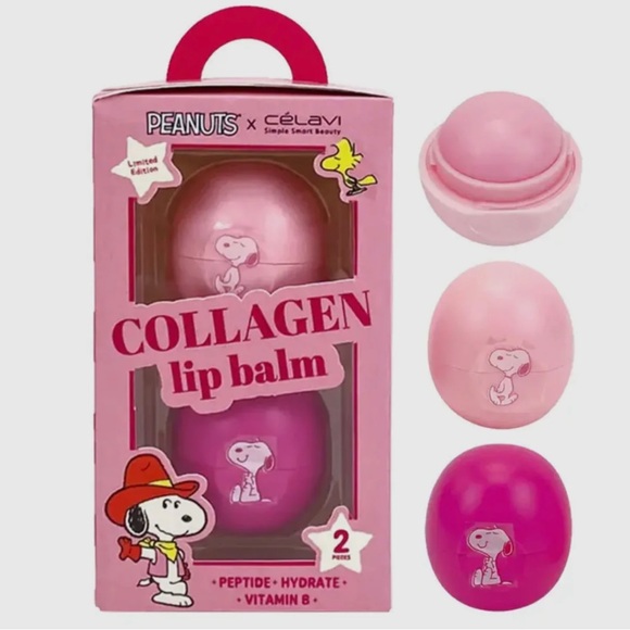 Celavi | Makeup | Peanuts X Clavi Collagen Lip Balm Set Pink | Poshmark